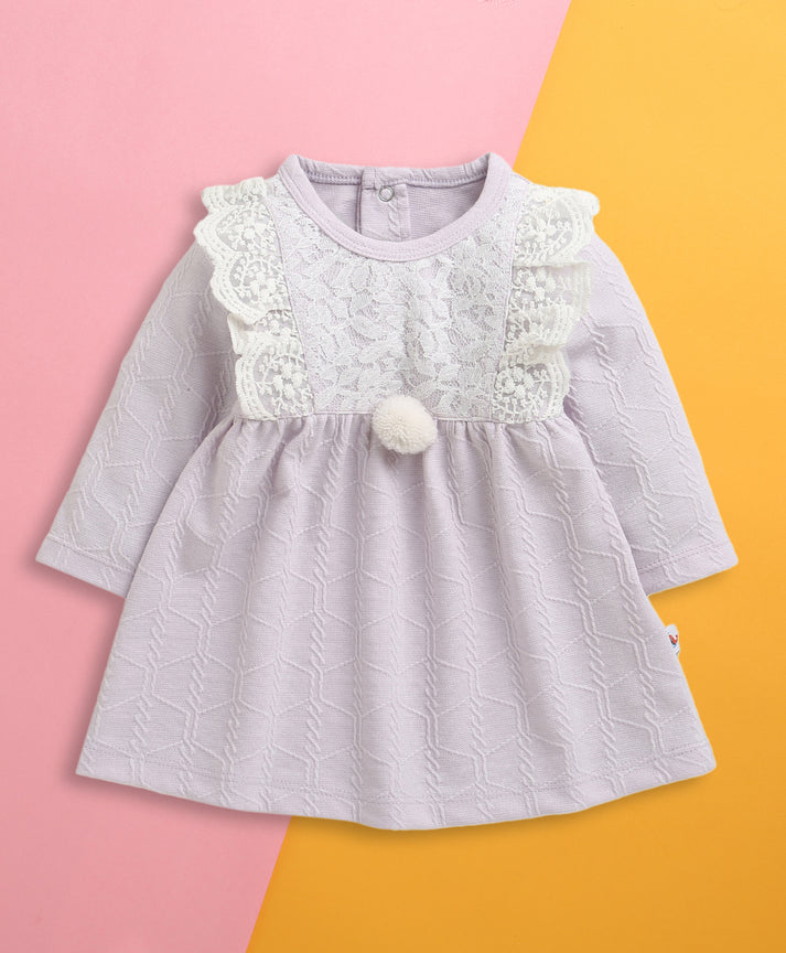SS-BMZ-261200 / Lavender Girls Full Sleeves Cotton Frock / Dress ...